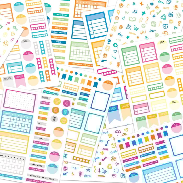 Printable Planner Stickers - Summer Fun: Functional Stickers to print & cut