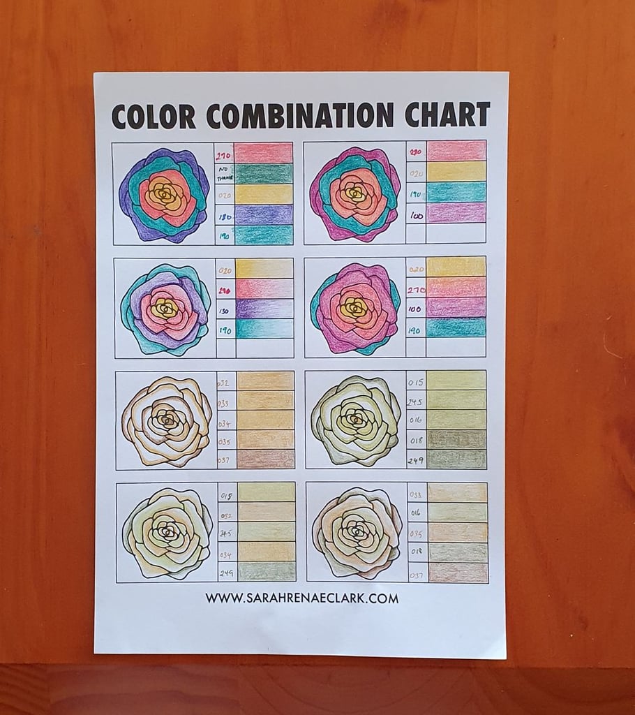 Free Color Combination Chart - Sarah Renae Clark - Coloring Book Artist ...