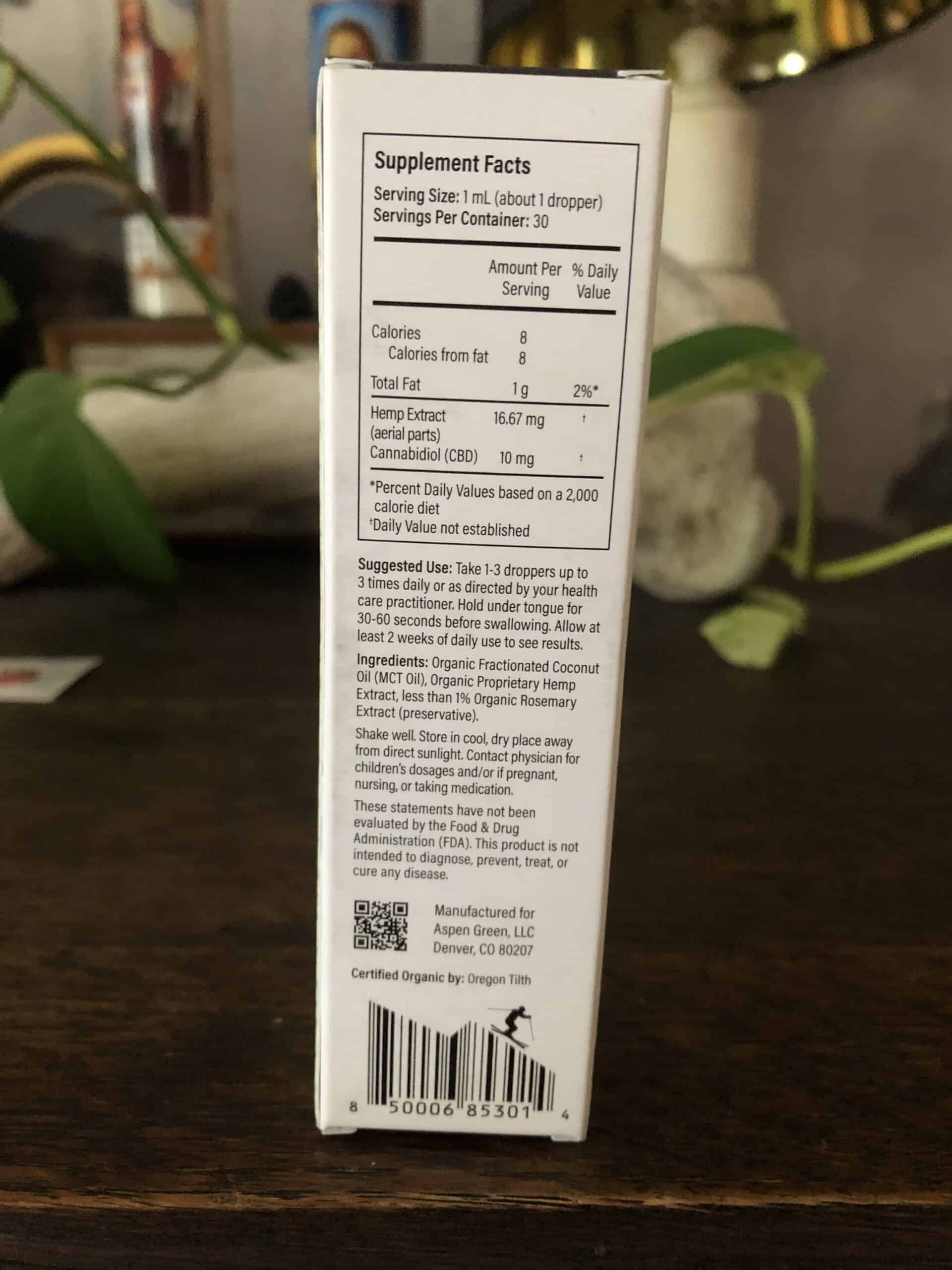 CBD Review: Aspen Green Full Spectrum CBD Oil 500 Mg