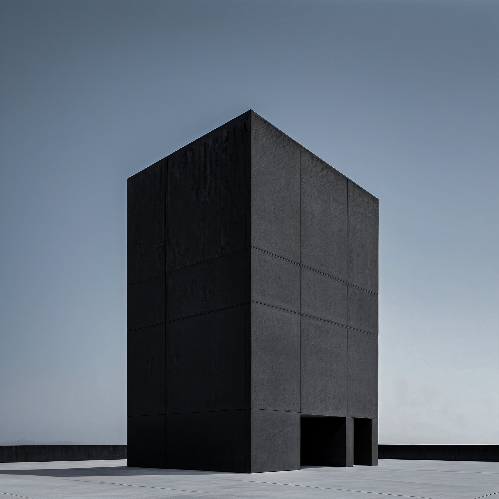 black concrete building, Copy the Stable Diffusion prompt and settings ...