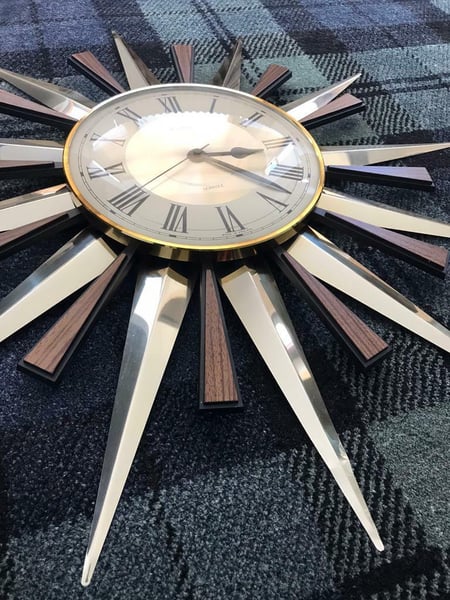 Retro Sunburst Clock for sale in UK | 59 used Retro Sunburst Clocks