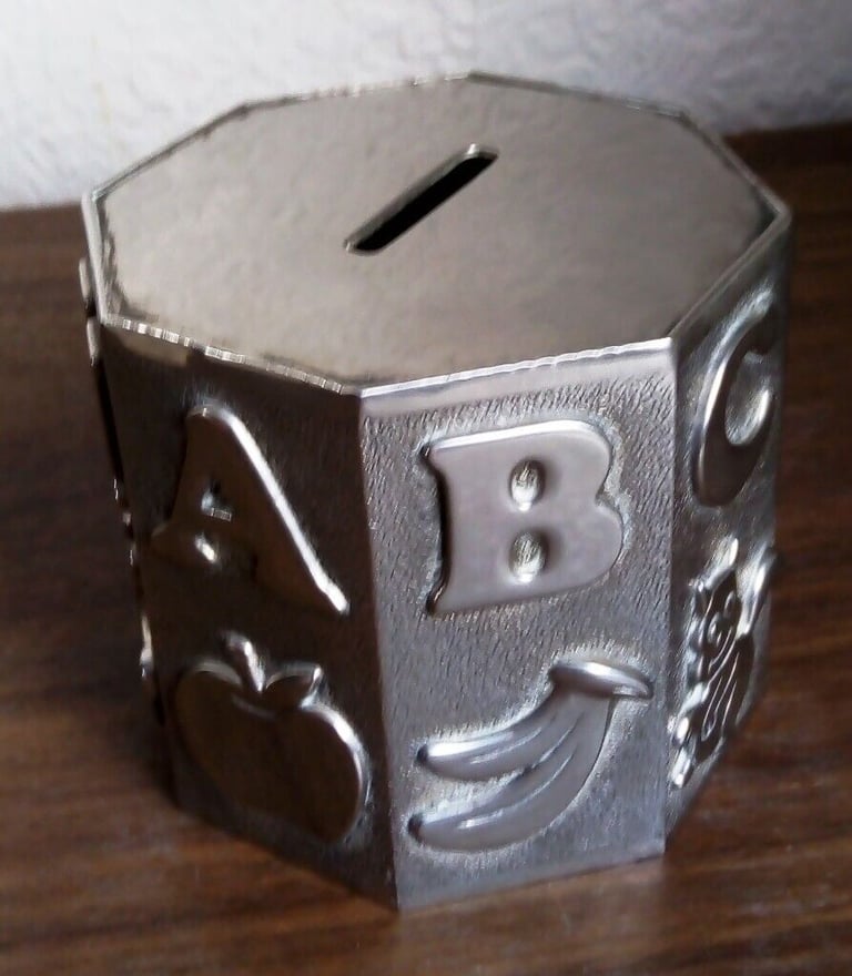Childs Silver Plated Hexagonal ABC Money Box | in Heathrow, London ...