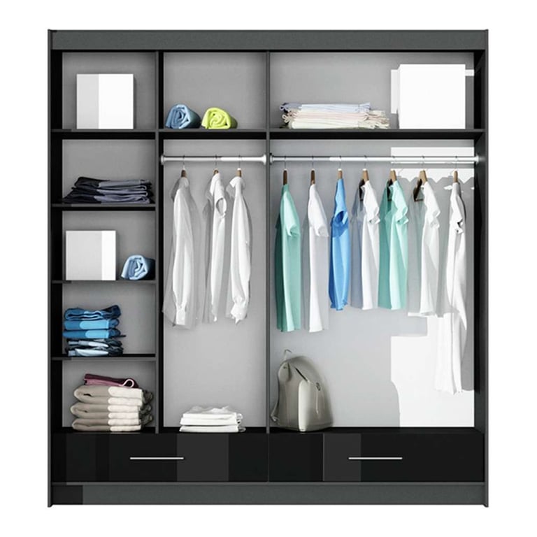 Door Sliding High Gloss Wardrobe with Drawers | in Wanstead, London ... Door Sliding High Gloss Wardrobe with Drawers | in Wanstead, London ...