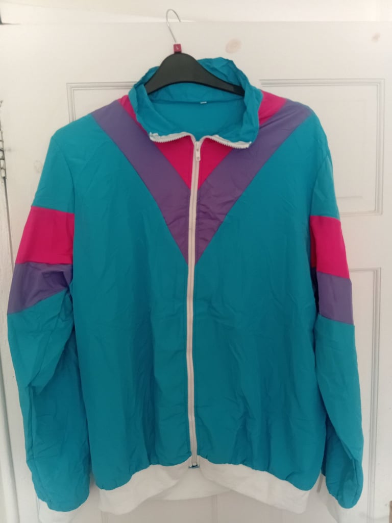 Aomig 80s Height of Fashion Shell Suit Costume, 80s Fancy Dress Men ...