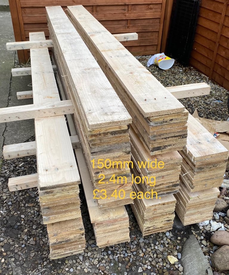 2.4m long 150mm wide reclaimed pallet wood timber boards. | in York ...