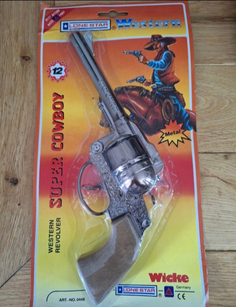 Lone Star Super cowboy vintage retro toy cap gun pistol with Super disc ...