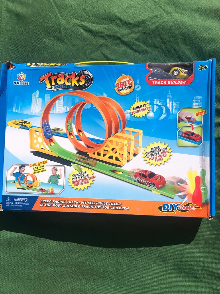New Racing Car Track for Kids 360° loops With Rotating Hood Builder ...