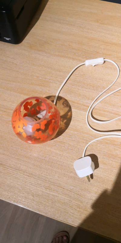 Small globe light, fully working red floral pattern | in Handforth ...