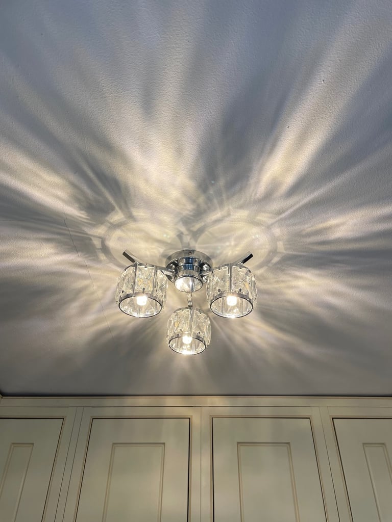 Triple chrome crystal ceiling light fitting | in Shepshed ...
