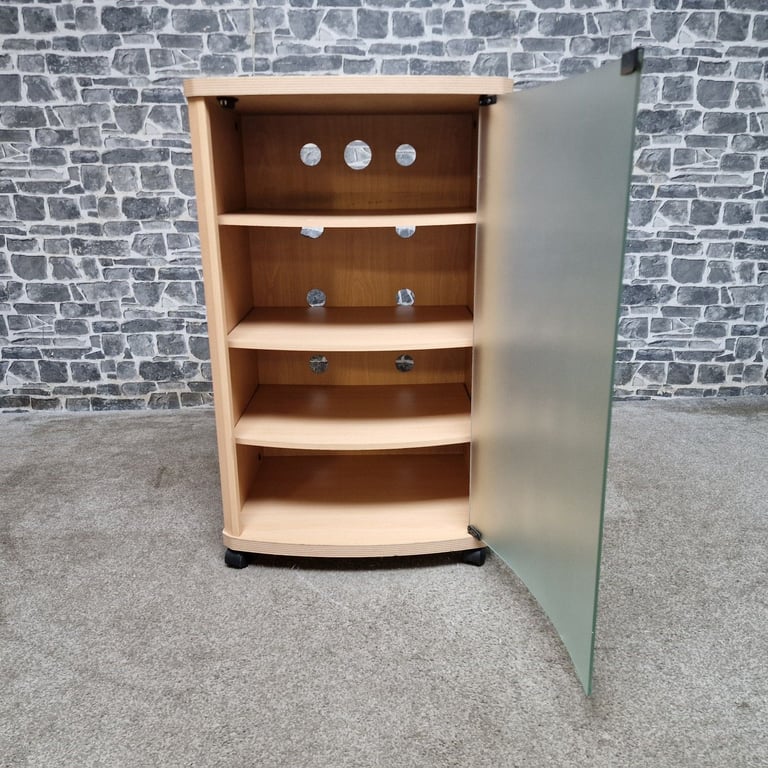Beech TV or Hi-Fi Unit with Frosted Glass Door | in Bearsden, Glasgow | Gumtree