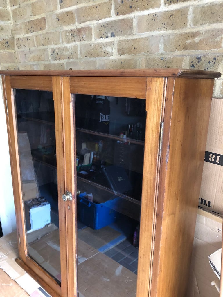 Antique Victorian wood + glass counter top display cabinet | in ...