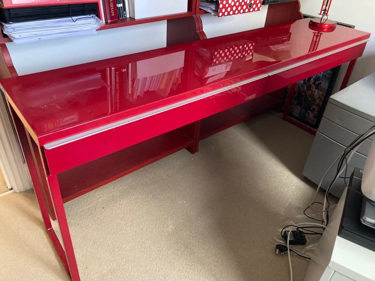 Red lacquered desk | in Fulham, London | Gumtree