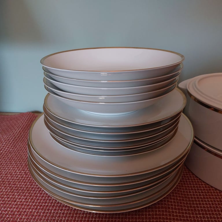 Vintage White with gold bands Thomas from Germany Dinner Service | in ...