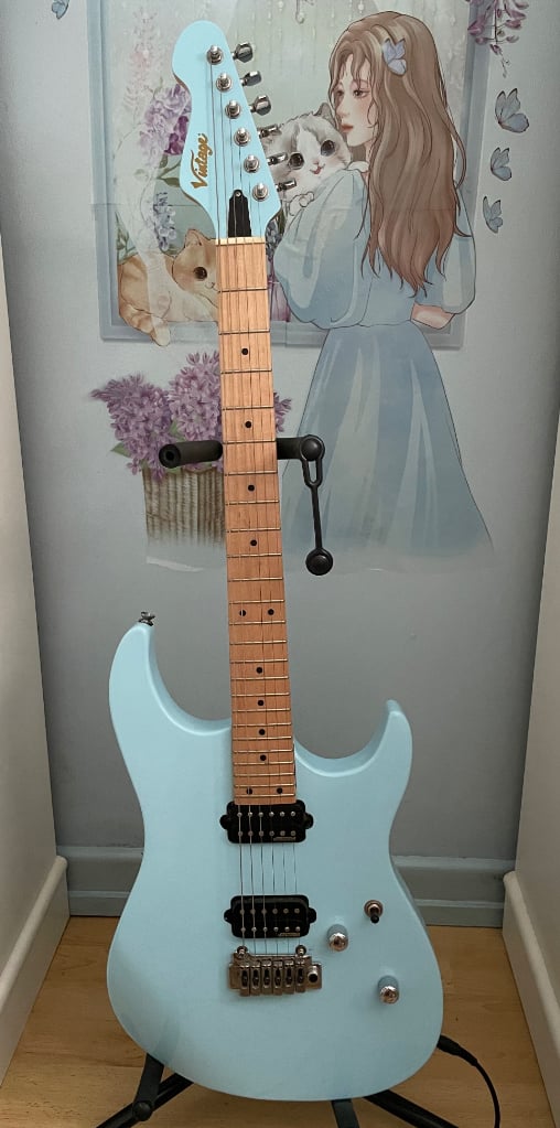 Tanglewood Discovery baby blue acoustic guitar and Vintage baby blue ...