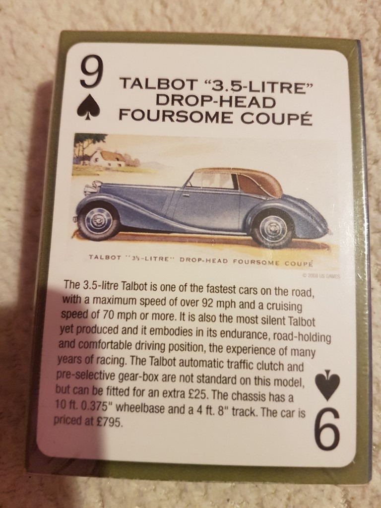 Vintage Motor Cards Playing Card Deck U.S. GAMES SYSTEMS | in Grantham ...