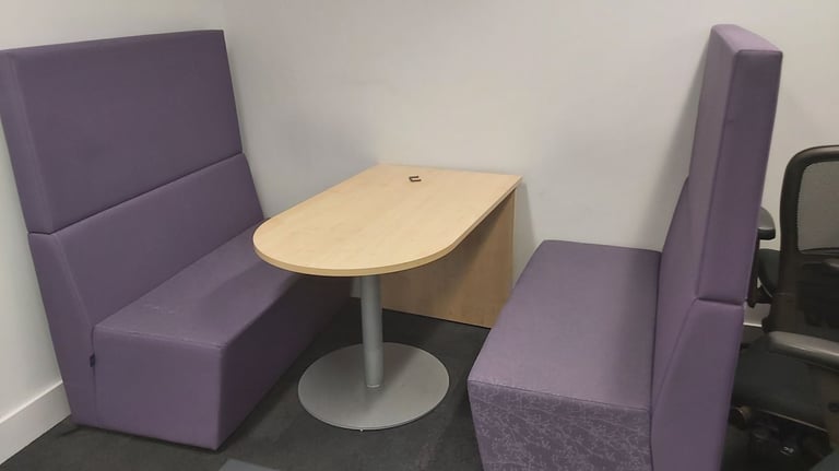 6 seater Purple Booth Soft seating reception meeting sofa with breakout ...