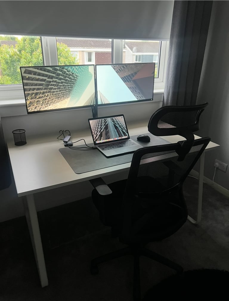 Full office setup. Desk+monitors+chair. Or Gaming setup. | in Hamilton ...