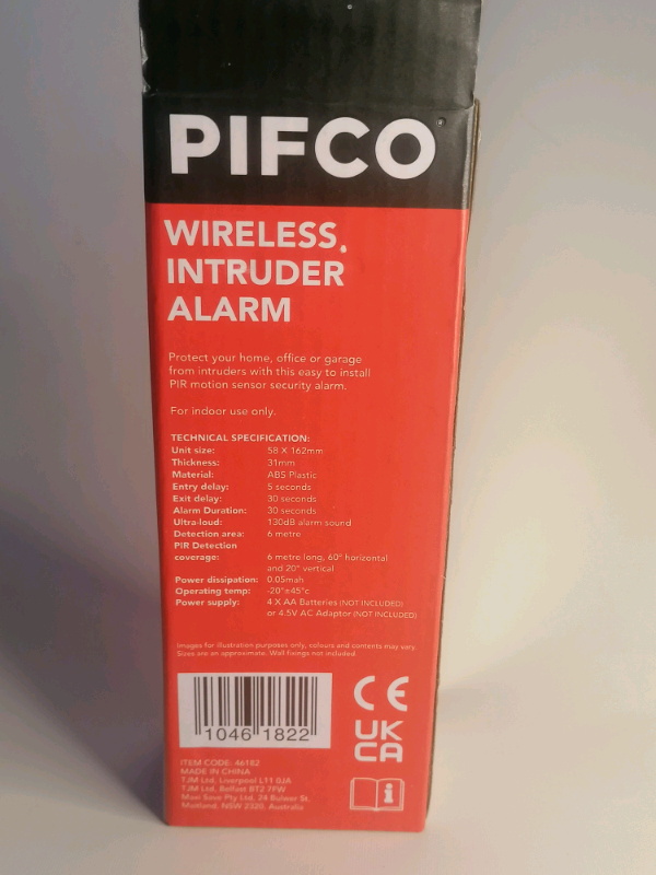 PIFCO Wireless Intruder Alarm with PIR Motion Sensor. | in Craigmillar ...