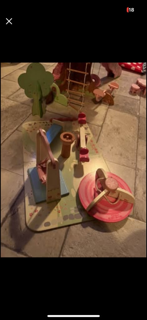 ELC Rosebud Village Tree House Quality Wood Play Set 3-8 Years with ...