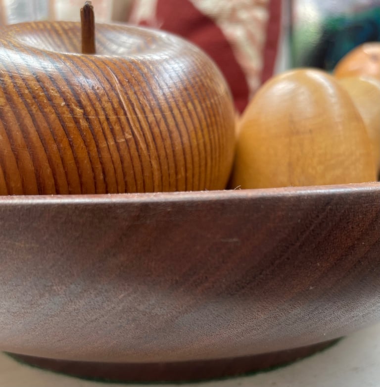 Hand turned wooden fruit and fruit bowl | in Darlington, County Durham ...
