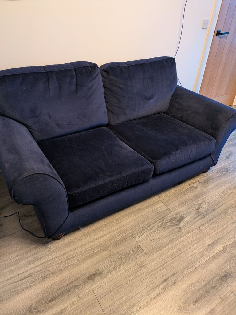 DFS blue velvet sofa | in Wishaw, North Lanarkshire | Gumtree