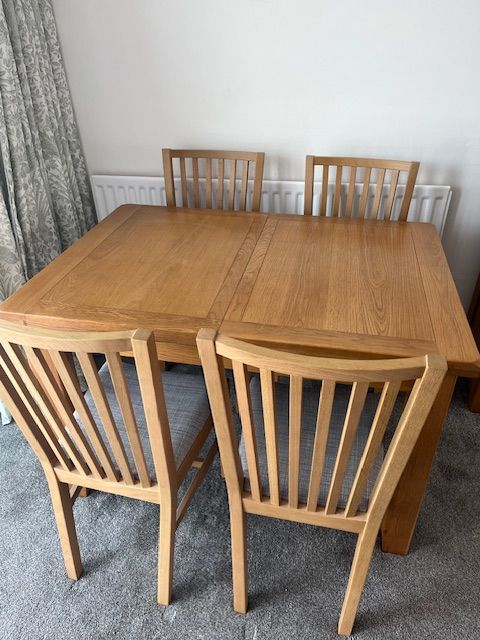 Oak Dining Table and 4 Chairs | in Trimdon Station, County Durham | Gumtree
