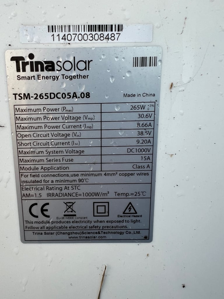 Trina Solar panels 265w £150 for 4 or £45 each | in Newent ...