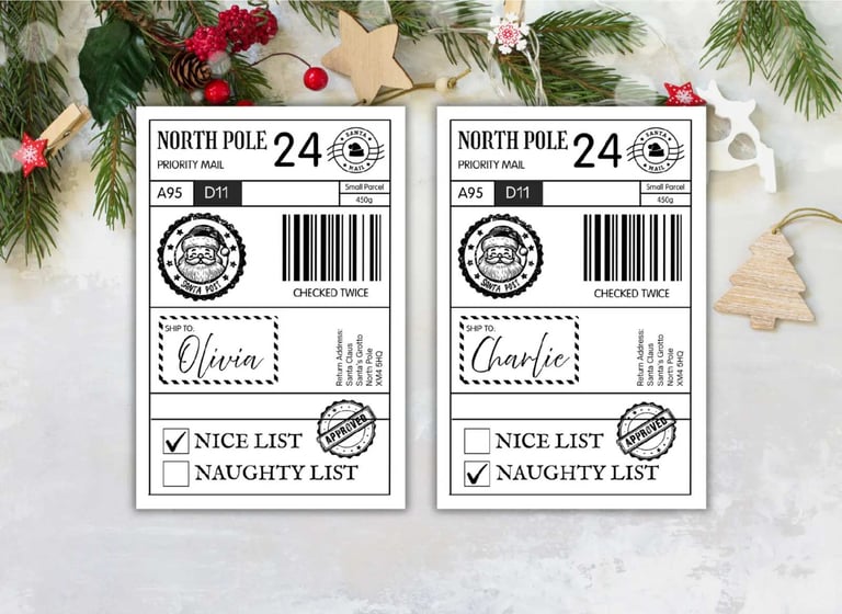 Christmas Nice List/Naughty List Santa labels | in Darlington, County ...