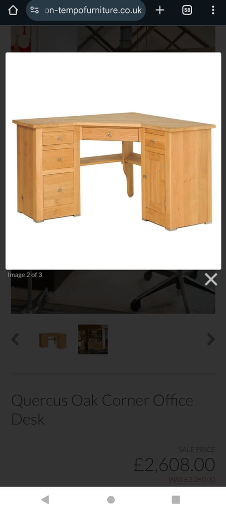 Solid oak corner computer desk | in Carrick Knowe, Edinburgh | Gumtree