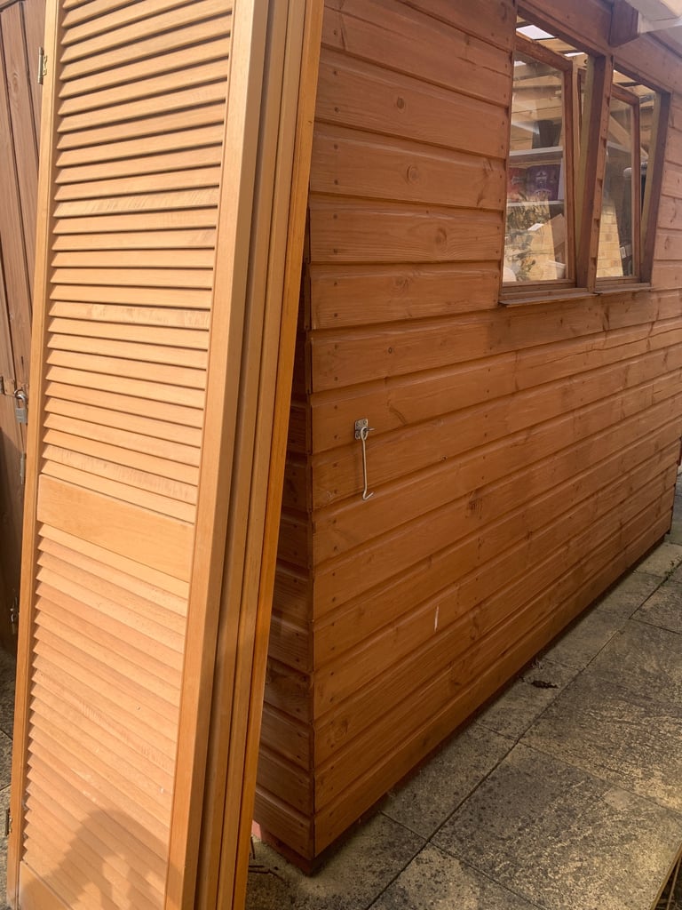 4 x used solid wood Louvre doors | in Barnsley, South Yorkshire | Gumtree