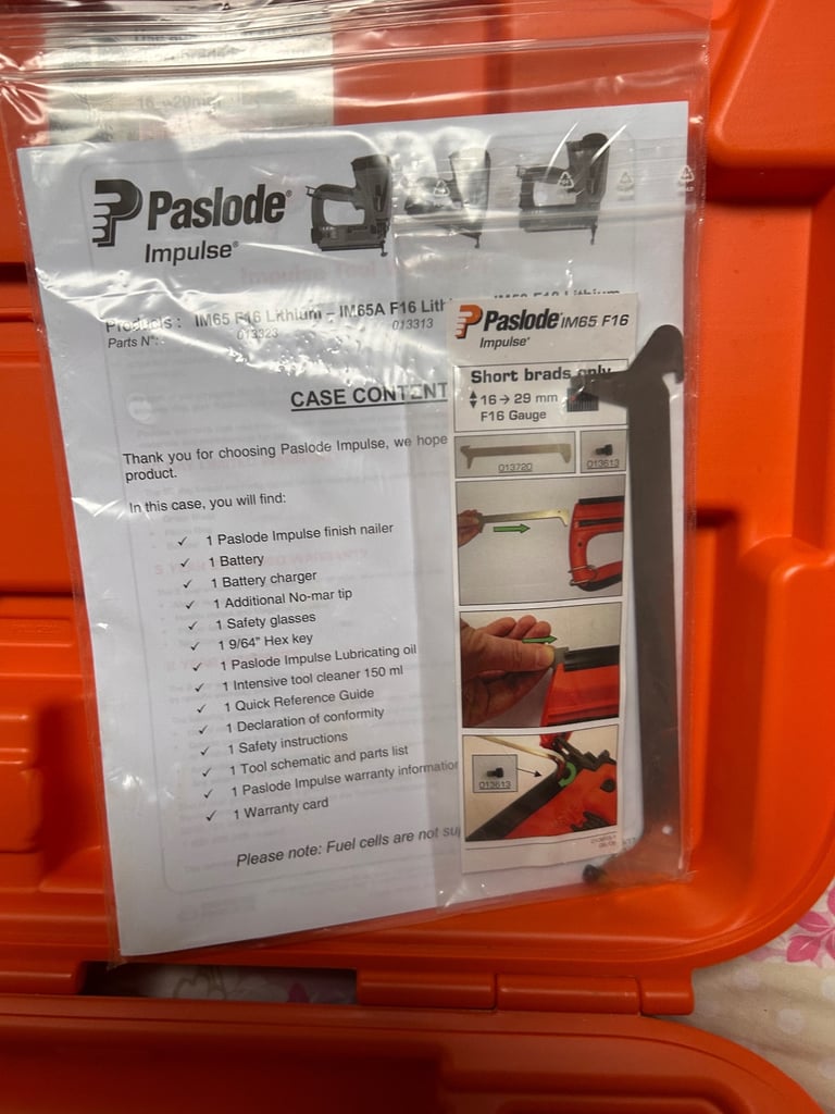 Brand New Paslode IM65 F16 carry case and gauge adapter | in East ...