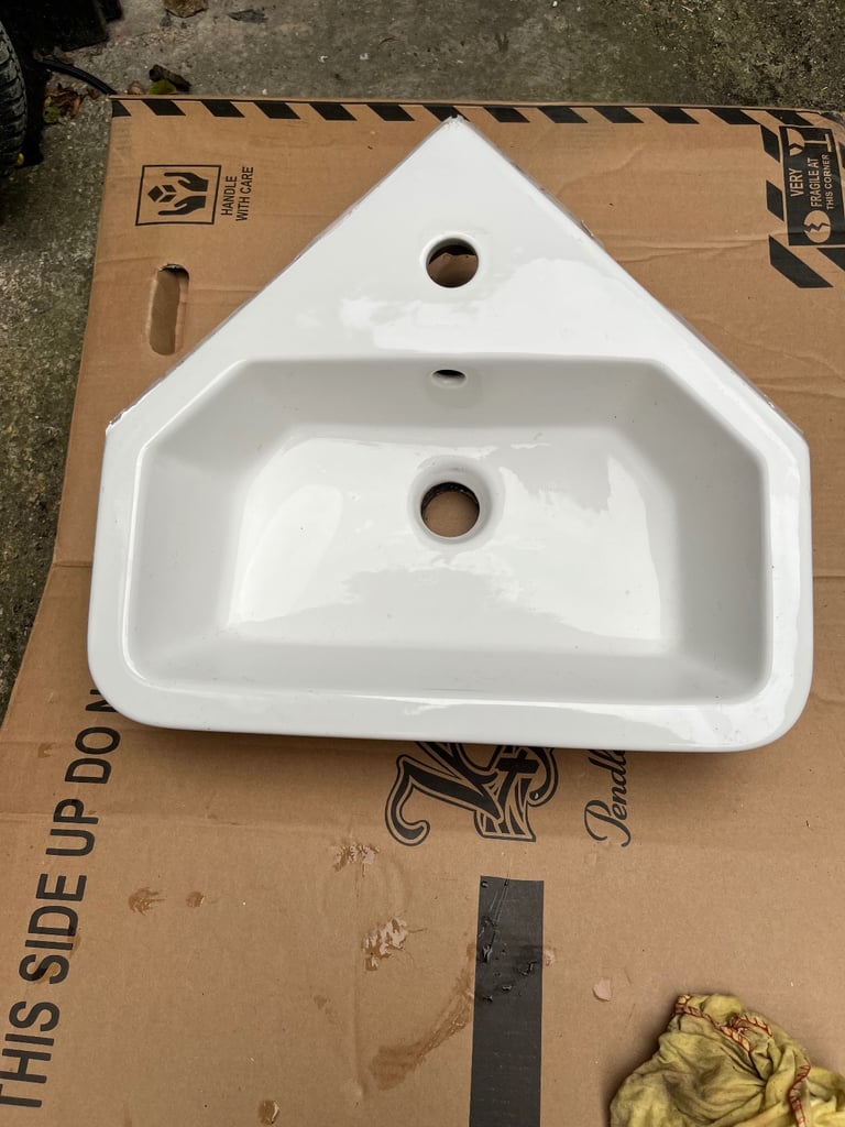 Corner basin sink with brackets | in Grenoside, South Yorkshire | Gumtree