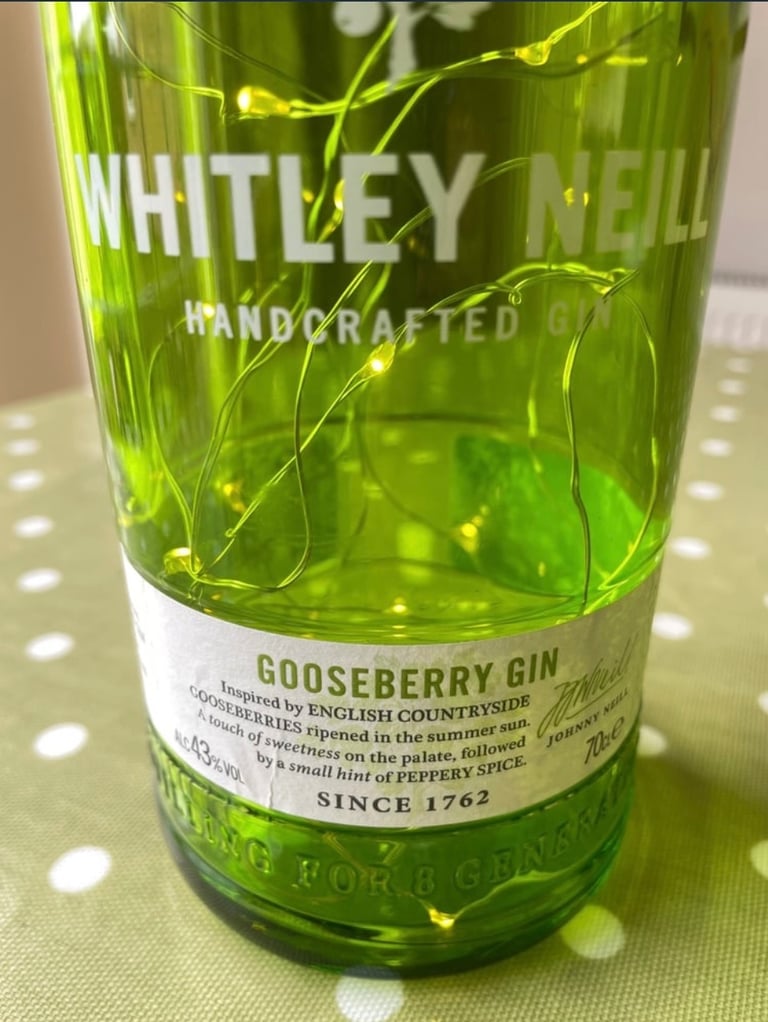 Empty Whitley Neill Green Glass Bottle with USB Re-chargeable Fairy ...