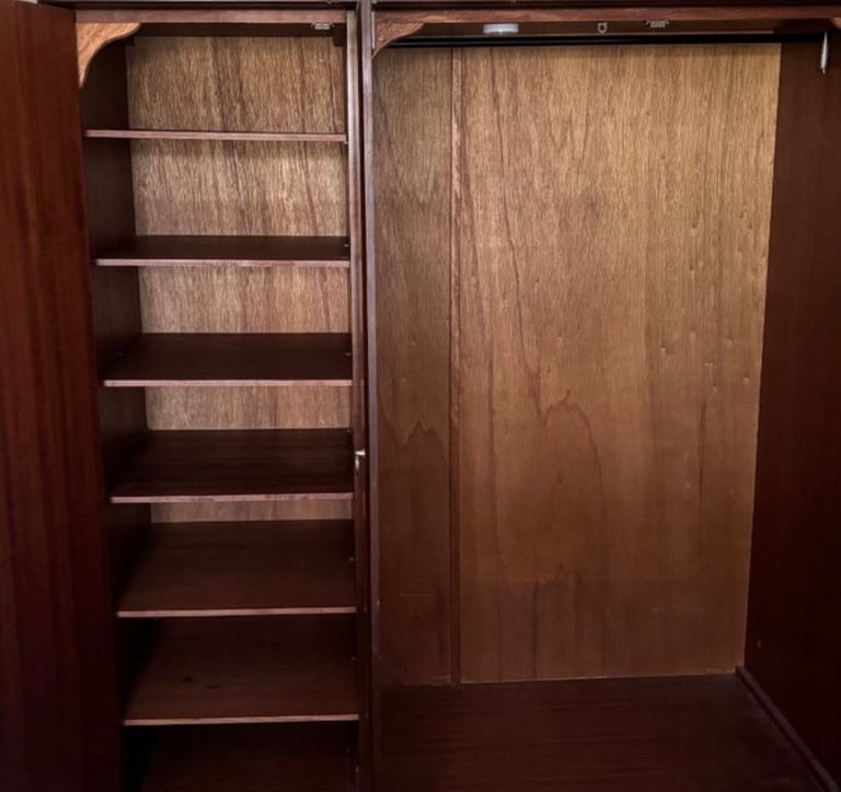 Stag Minstrel triple door mahogany wardrobe with shelving shelves ...