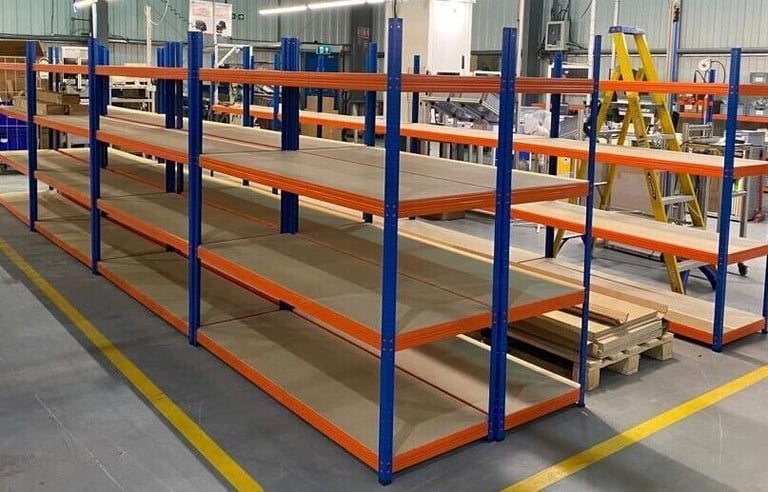 4 Tier Rivet Shelving Industrial Racking For Garages Sheds Workshop ...