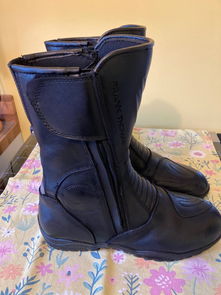 SOLD. Frank Thomas Tempest Ride Motorcycle Boots, Black Leather, Size ...