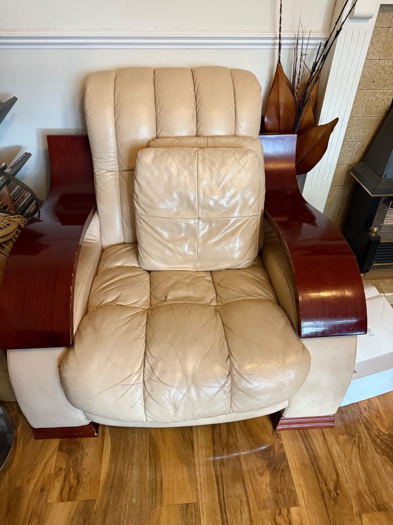 Leather sofa chair set | in Romford, London | Gumtree