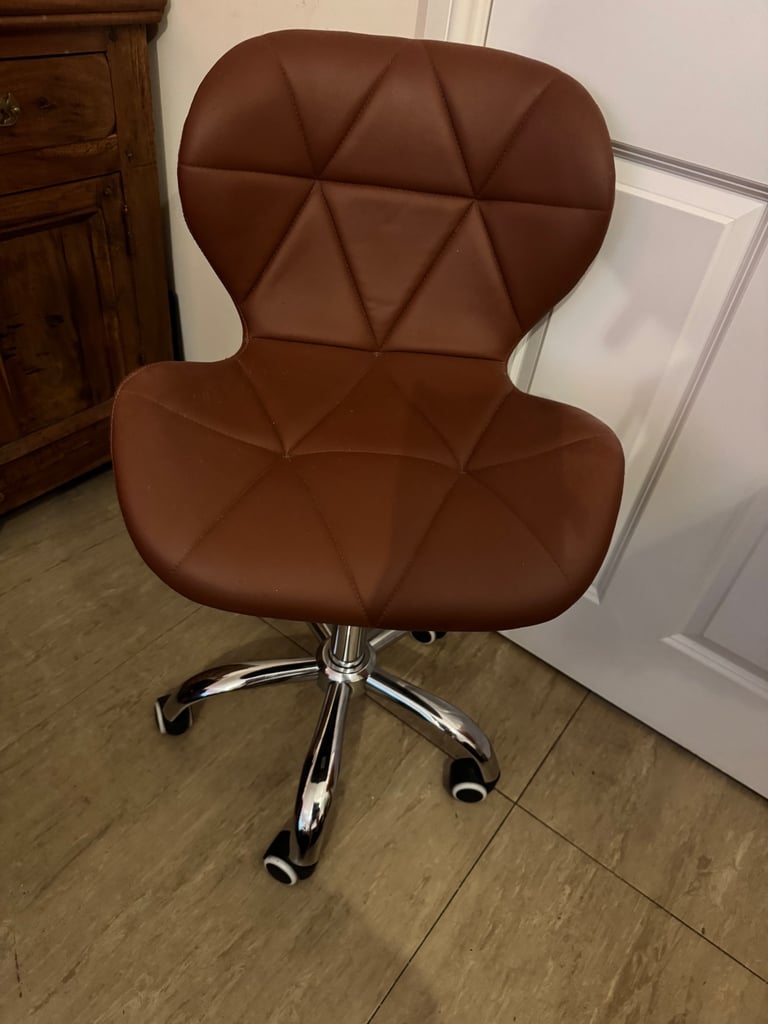 Beautiful dark wood sturdy desk and brown chair | in Peacehaven, East ...