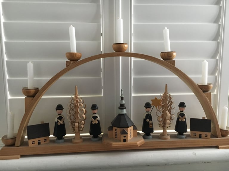 Hand-carved wooden Christmas candle window arch | in Richmond, London ...