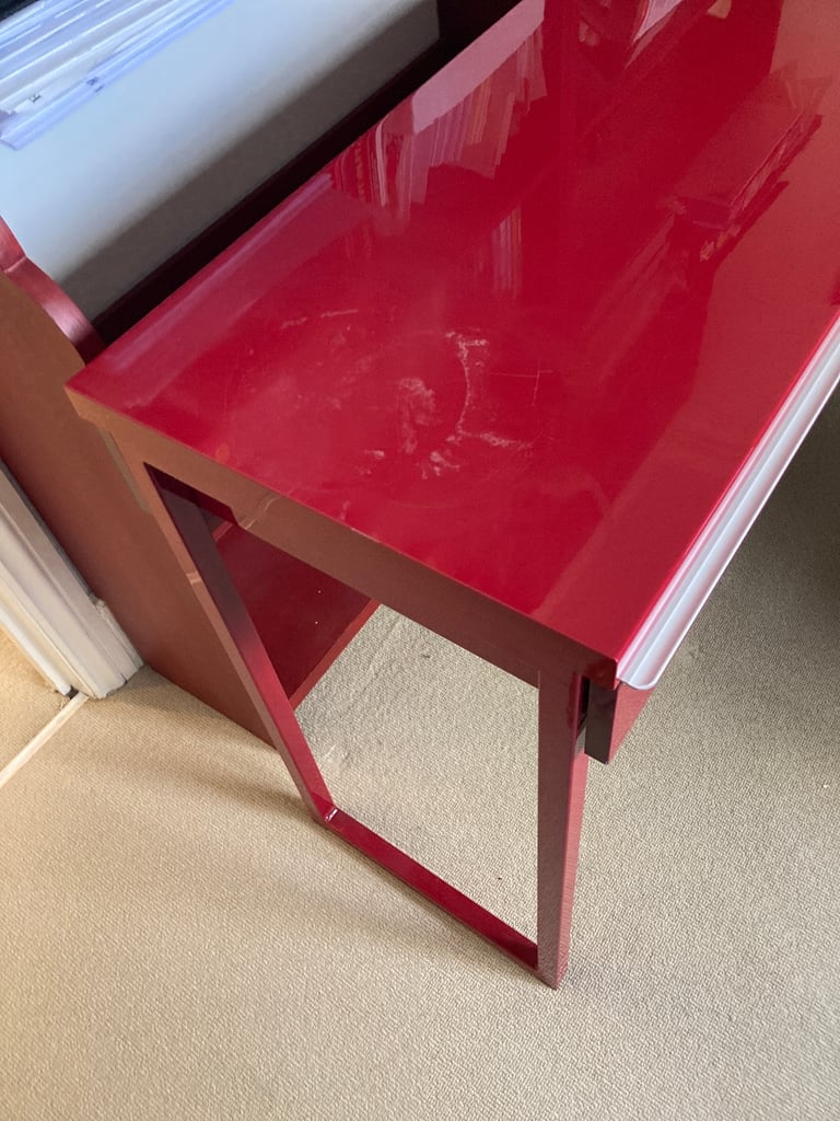 Red lacquered desk | in Fulham, London | Gumtree