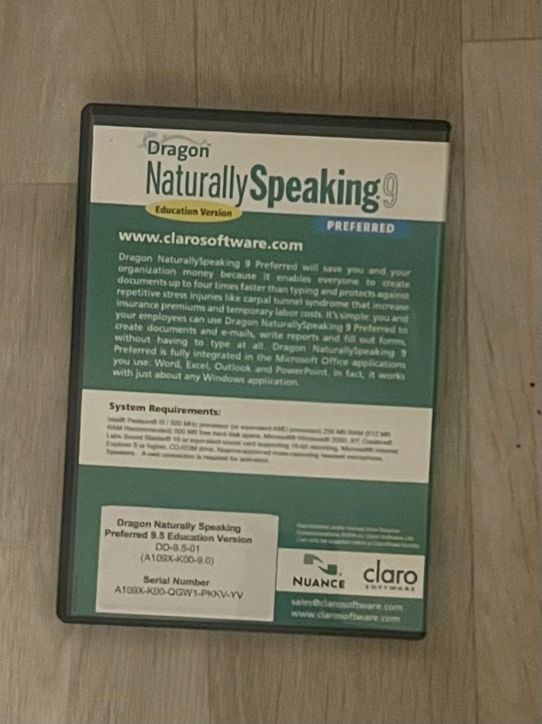 Dragon Naturally Speaking 9, turn talk into text (two discs) by Claro software | in Winchester ...