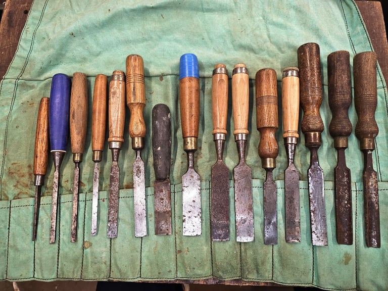 Vintage Carpenters Chisels in Canvas Roll | in Hedge End, Hampshire ...