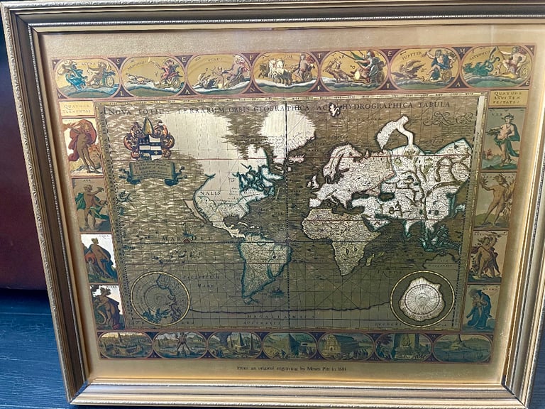 Engraved Moses Pitt World Map | in Craigleith, Edinburgh | Gumtree