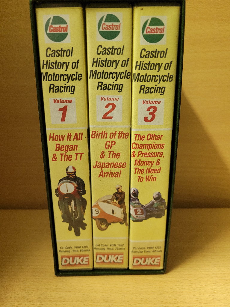 CASTROL HISTORY OF MOTORCYCLE RACING SCARCE 3 VHS VIDEO BOX SET b16 ...