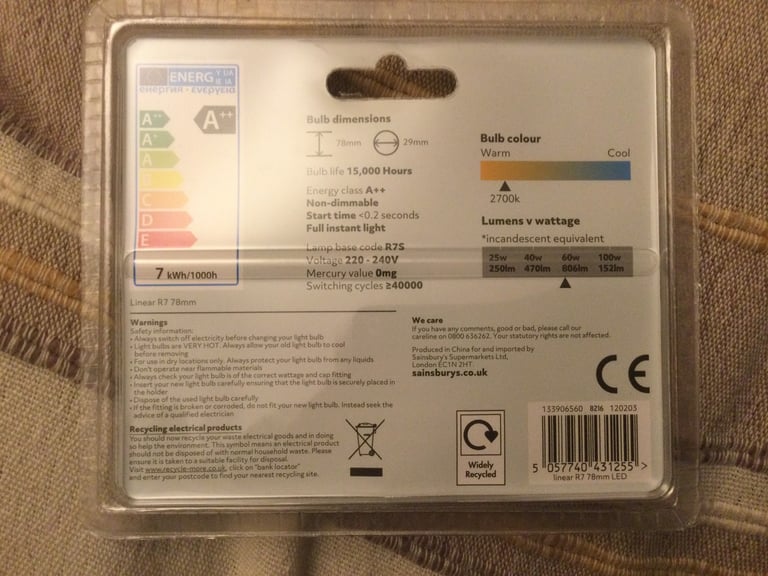 LED Bulb Linear R7 78mm | in Littleborough, Manchester | Gumtree