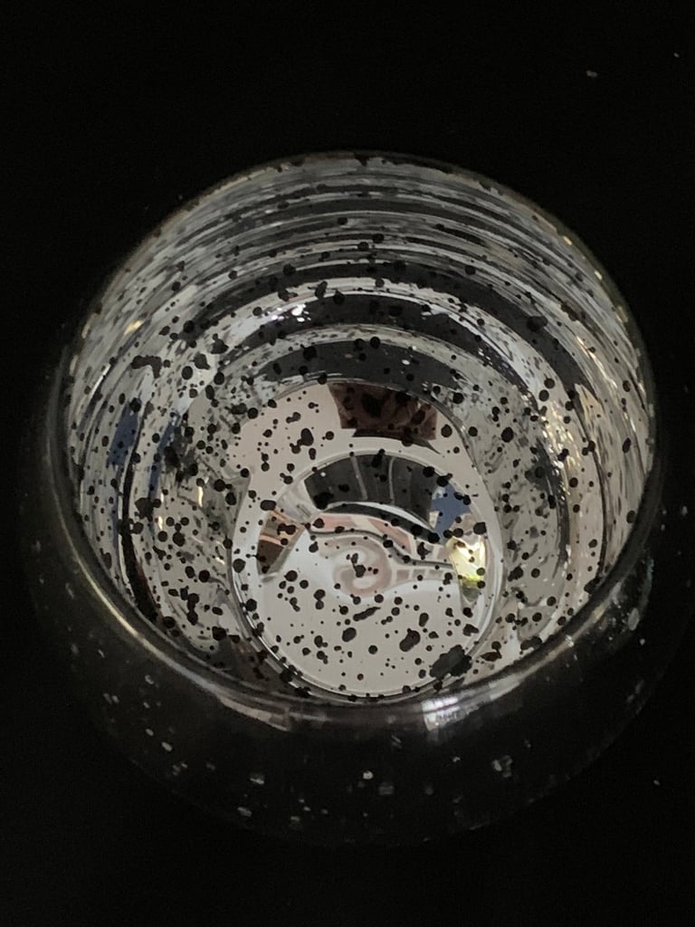 New pair of glass tealight holders with a speckled silver finish | in ...