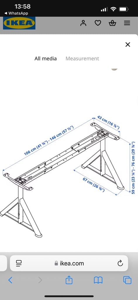 IKEA “Idasen” under frame for desktop | in Craigentinny, Edinburgh ...