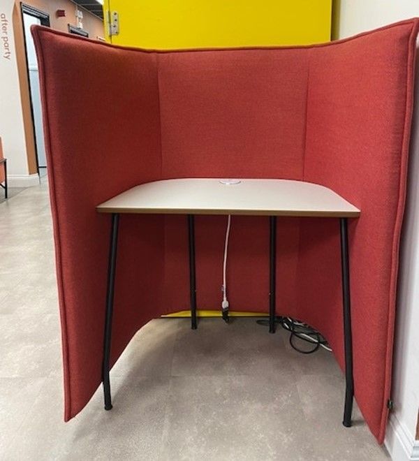 Desk with Acoustic Privacy Screen and Integrated Power Socket | in ...