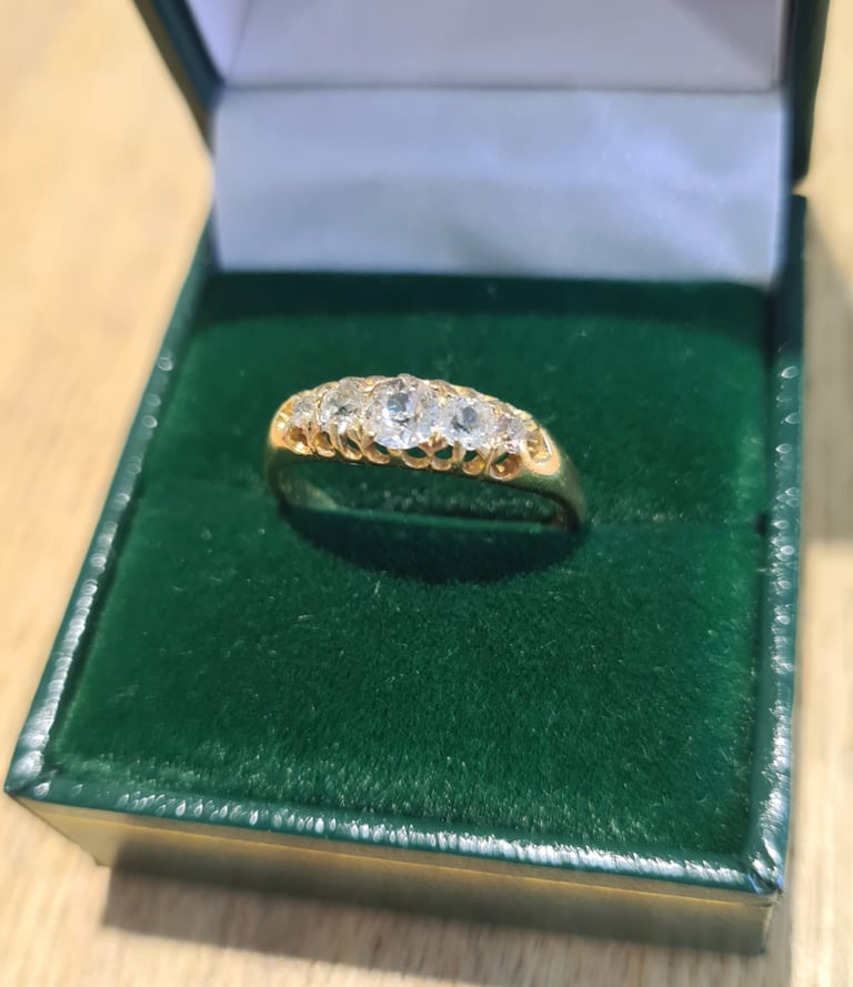 Gold 18ct Antique Diamond half hoop ring. | in Norwich, Norfolk | Gumtree