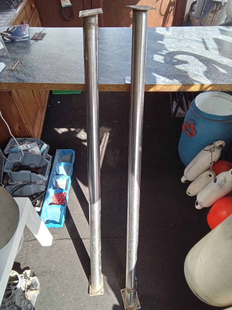 Boat support tubes x2 S/S from plymouth pilot hard top 4ft long. Used ...